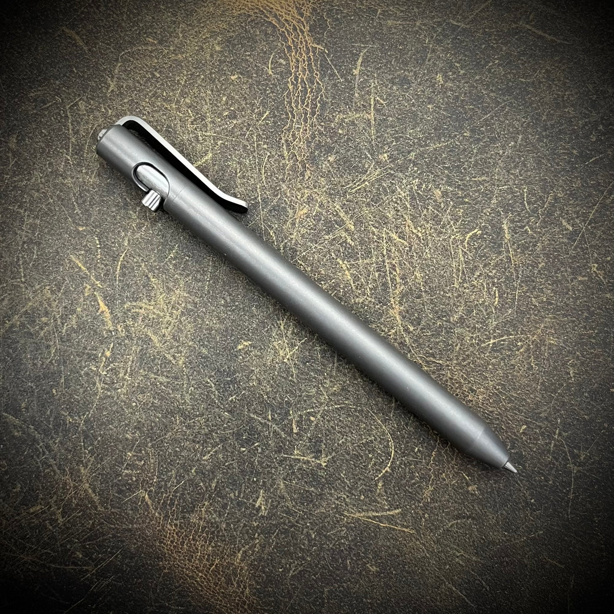 OZ "Little John" Titanium Pen, "Graphite" Body with Raw Stonewashed an ...