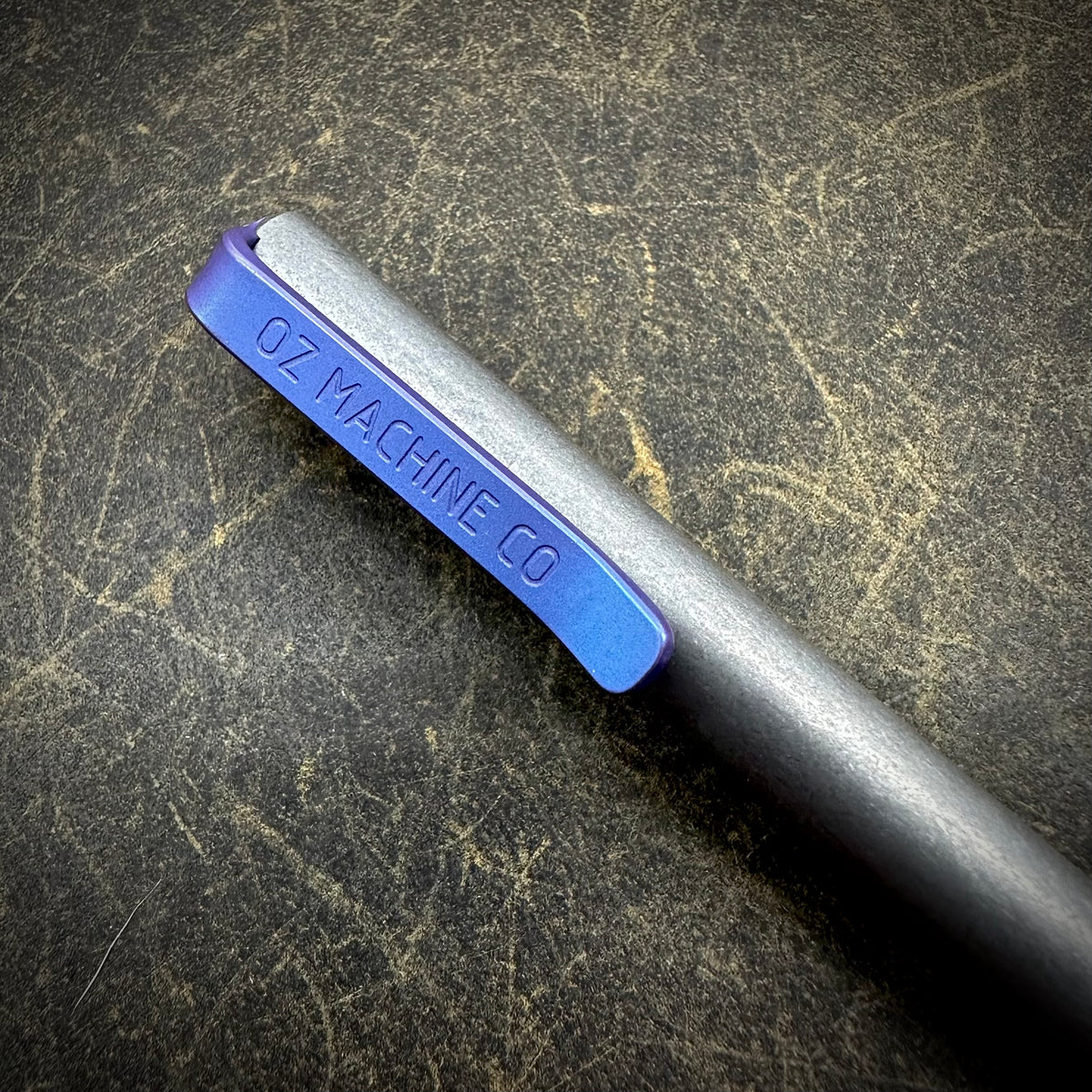 Grey Washed "Little John" Titanium Pen with Blurple Accents – OZ ...